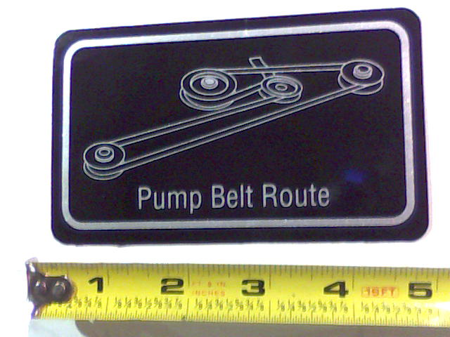 Bad Boy OEM 091-3017-00 Pump Belt Route Decal — Sherwood Tractor